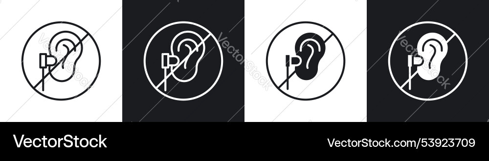 Do not use earphone icon Royalty Free Vector Image