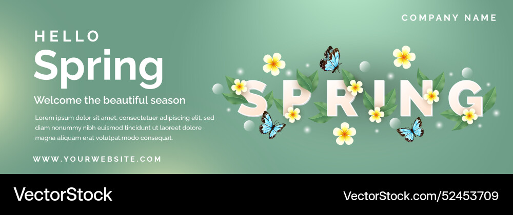 Gradient spring horizontal banners set Royalty Free Vector