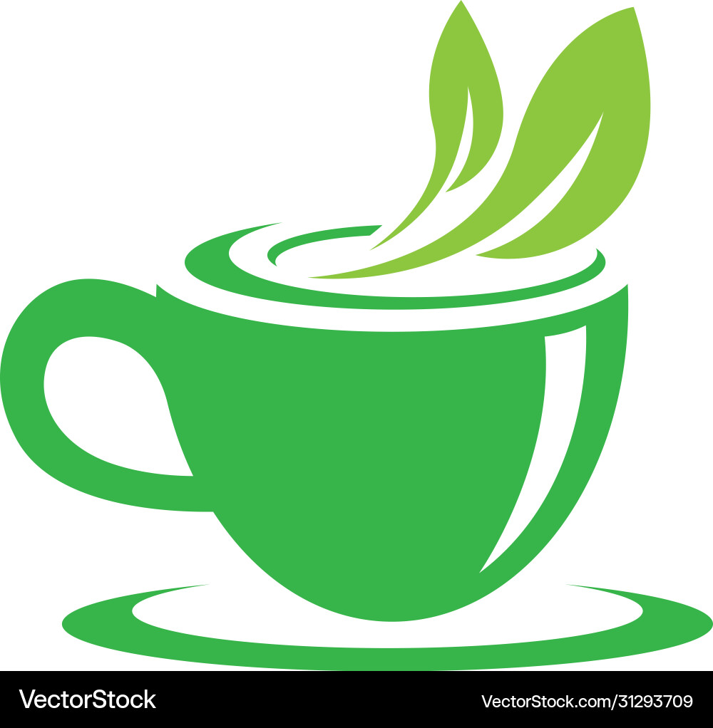 Green tea logo Royalty Free Vector Image - VectorStock