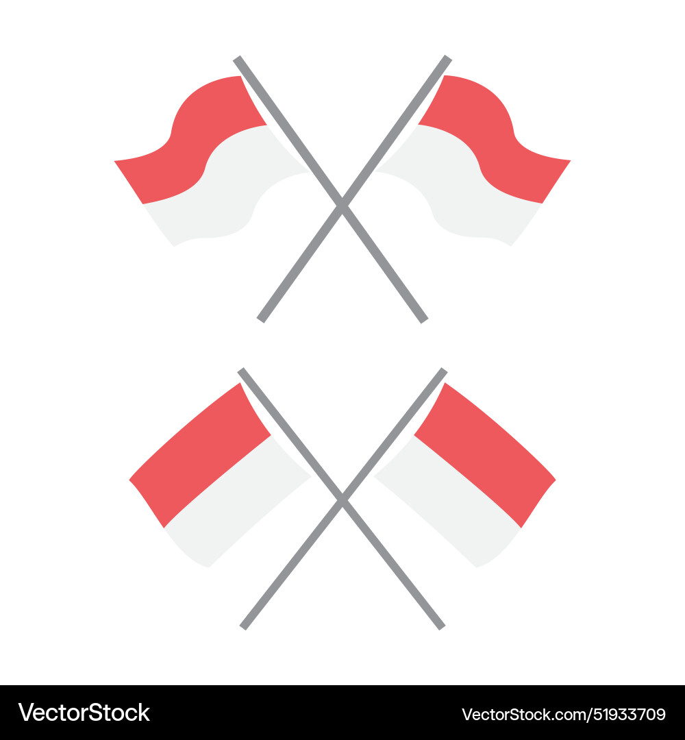 Indonesian red white flag national freedom Vector Image