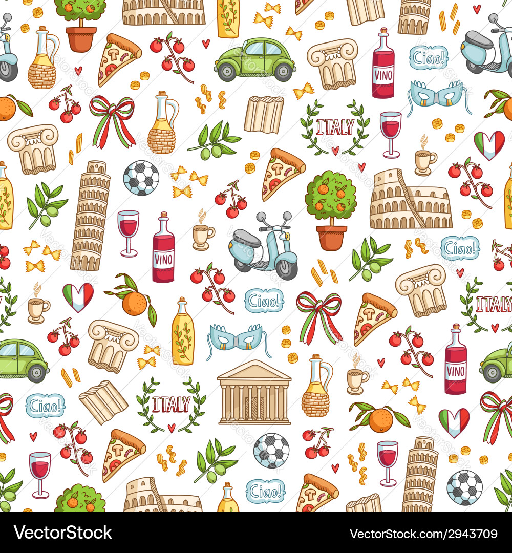 Italian style seamless pattern Royalty Free Vector Image