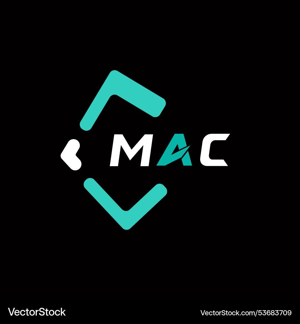 Mac creative minimalist letter logo mac unique Vector Image
