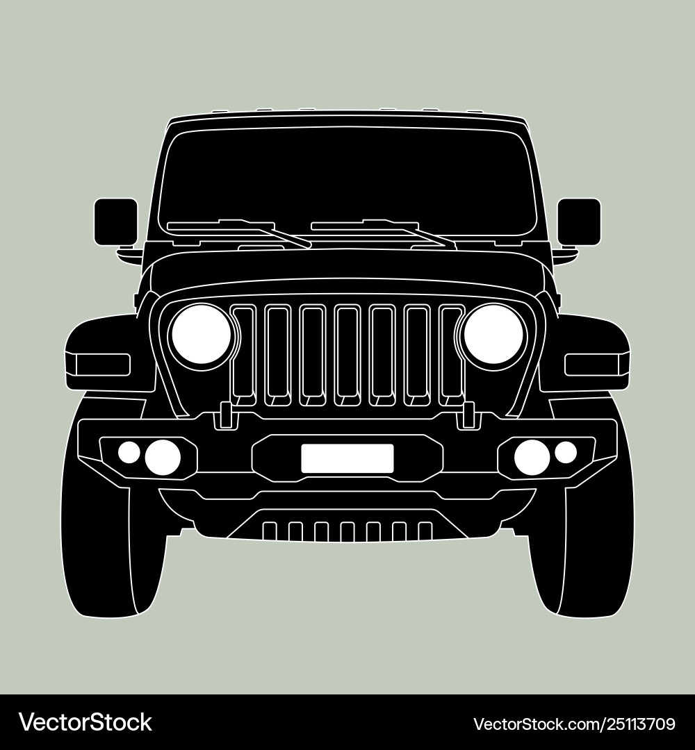 Off-road vehicle jeep front Royalty Free Vector Image