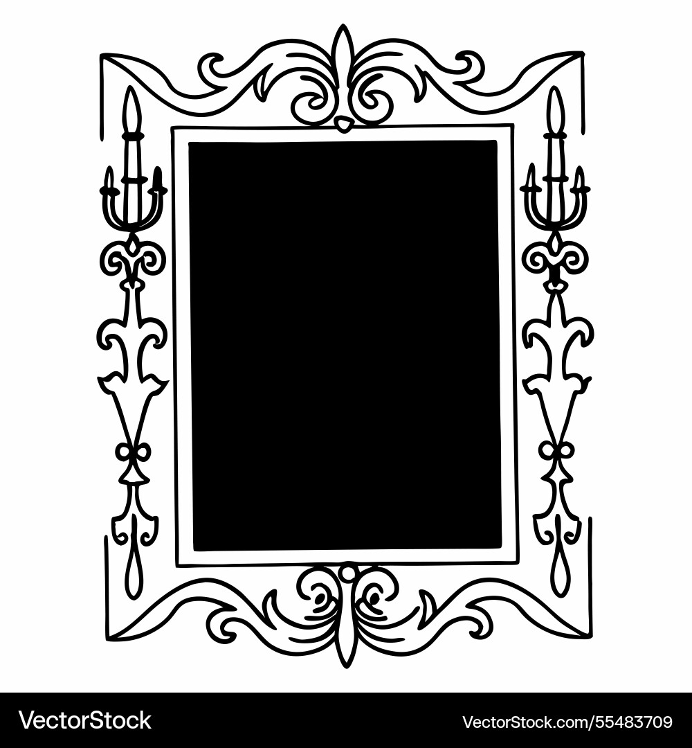Ornate black and white decorative frame design Vector Image