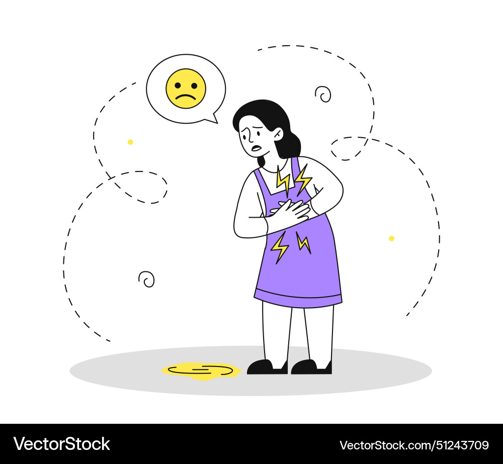 Sick girl simple Royalty Free Vector Image - VectorStock