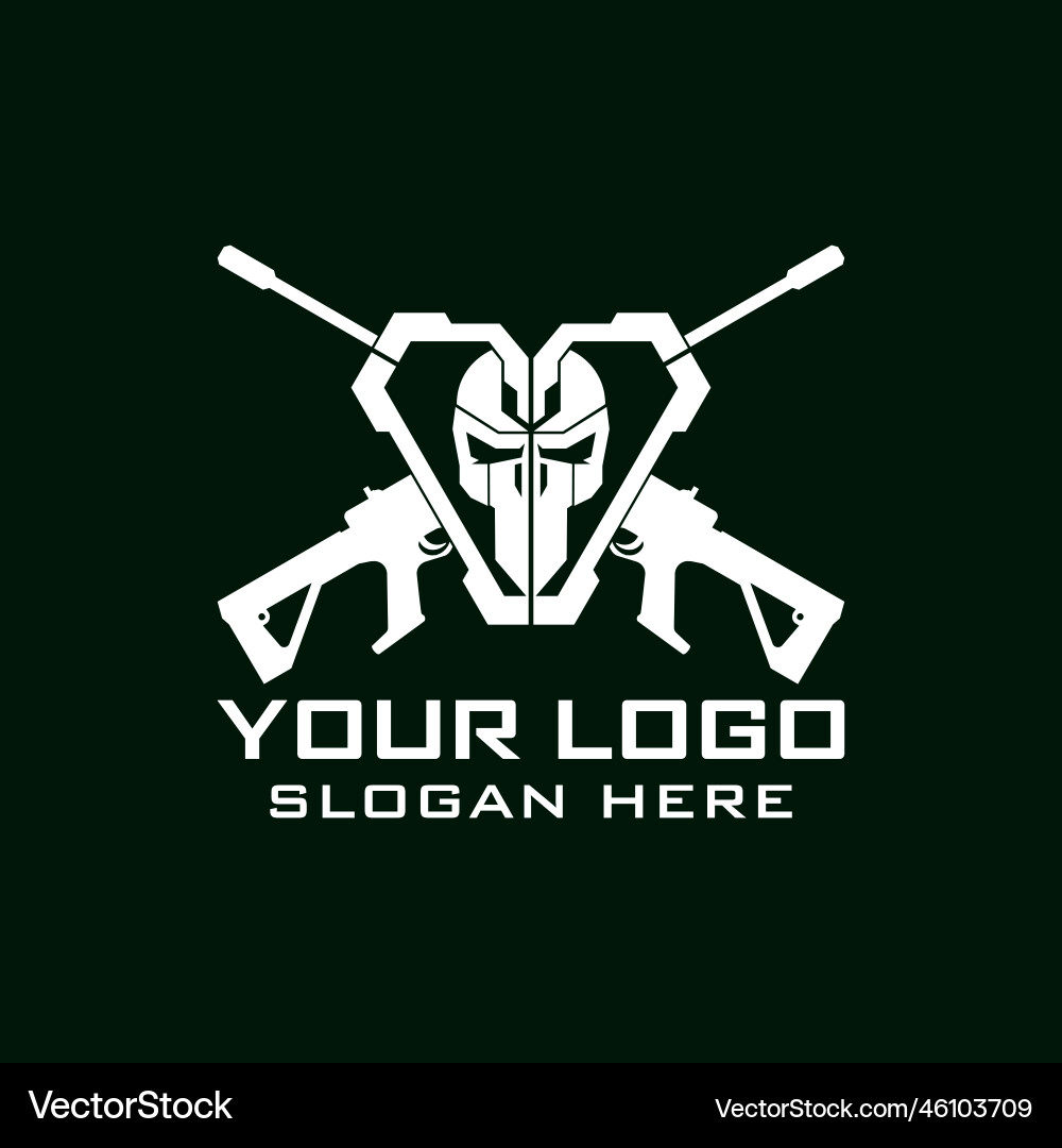 Skull military logo tactical Royalty Free Vector Image
