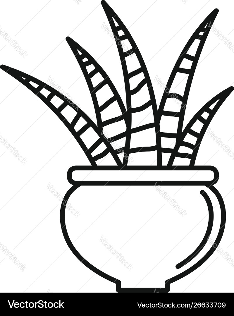 Striped Succulent Icon Royalty Free Vector Image