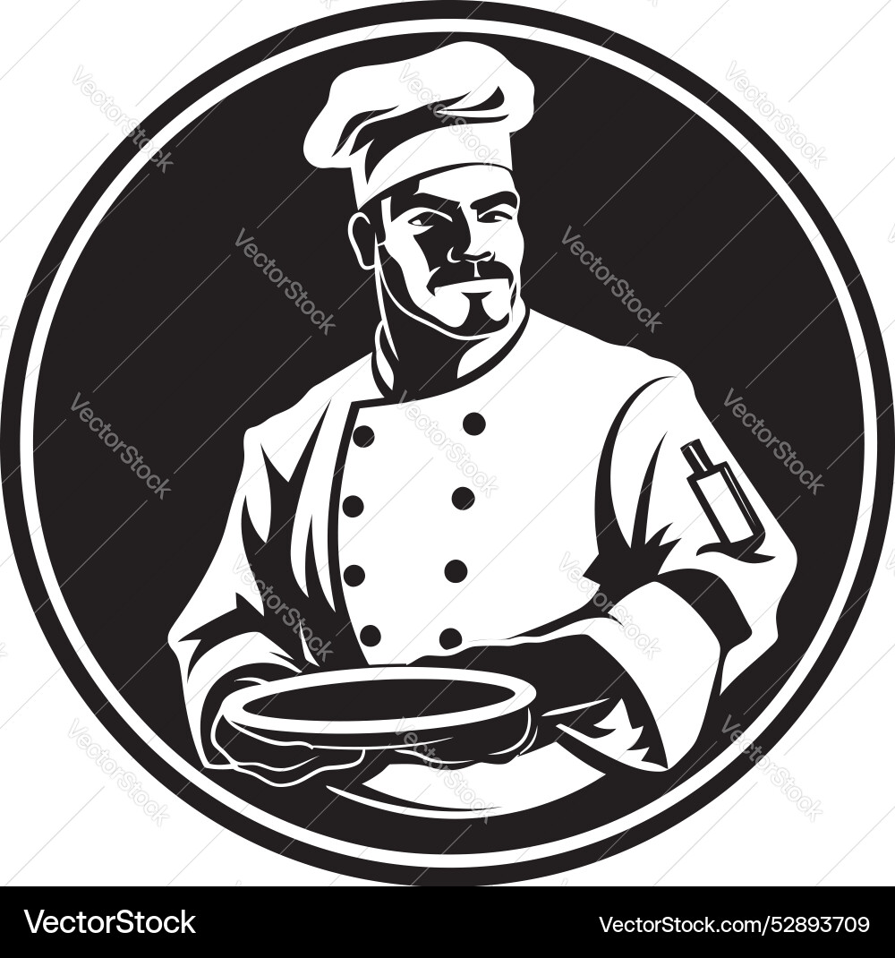 Taste the artistry monochrome culinary Royalty Free Vector