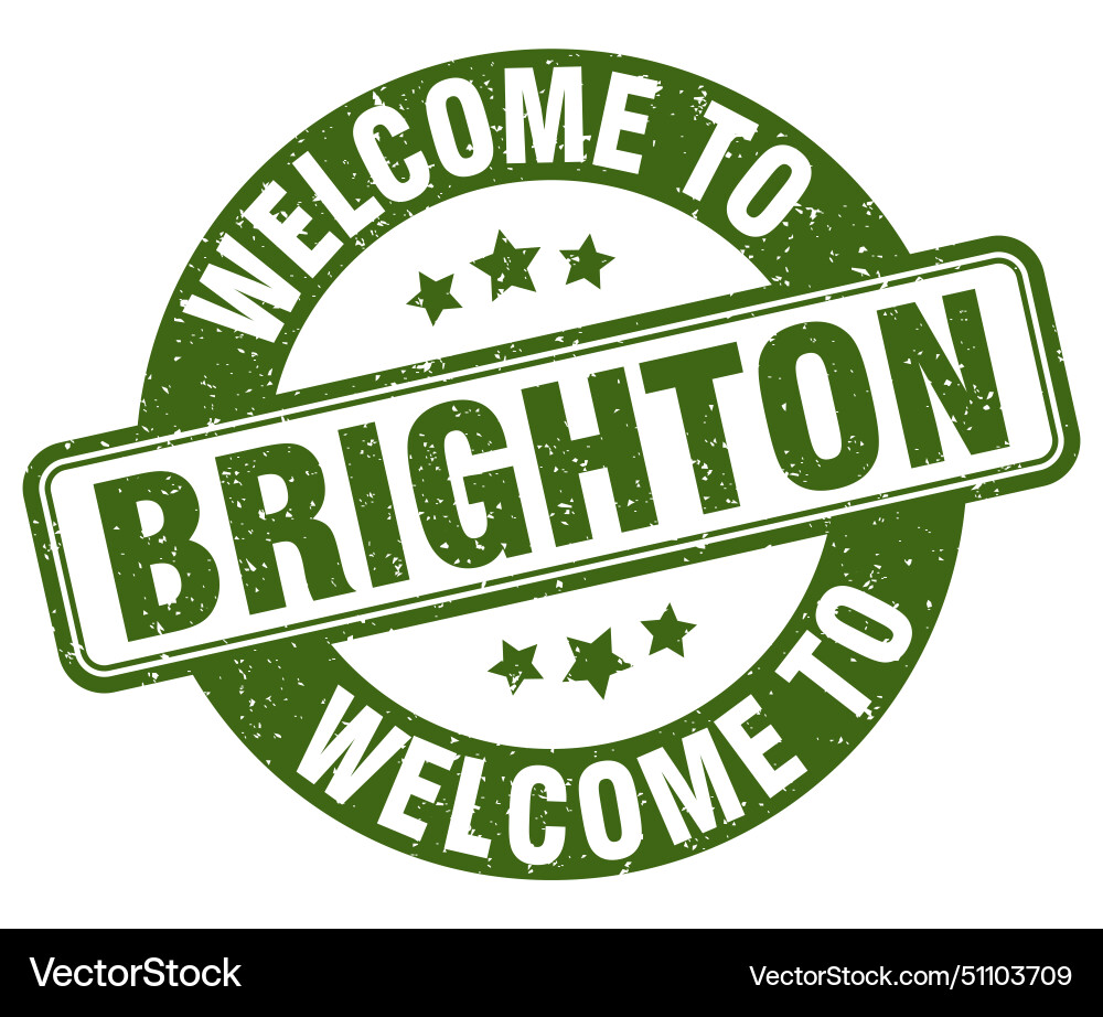 Welcome to brighton stamp round sign Royalty Free Vector