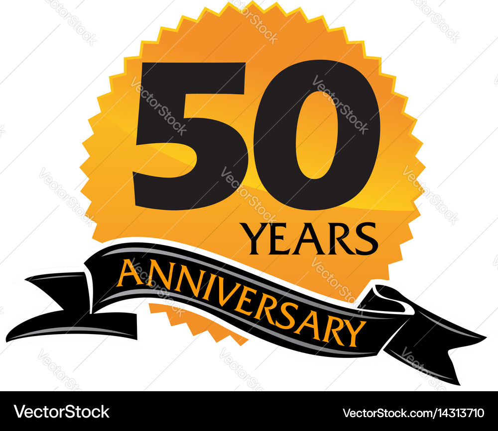 50 years ribbon anniversary Royalty Free Vector Image
