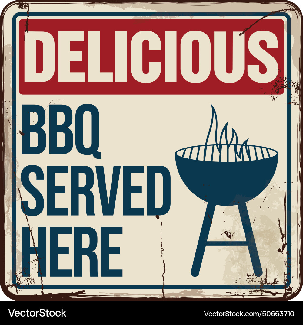 Bbq served here banner Royalty Free Vector Image