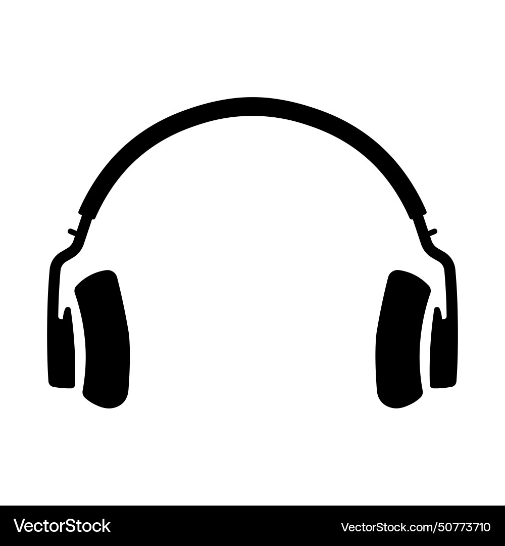 Black headphones icon on white background Vector Image