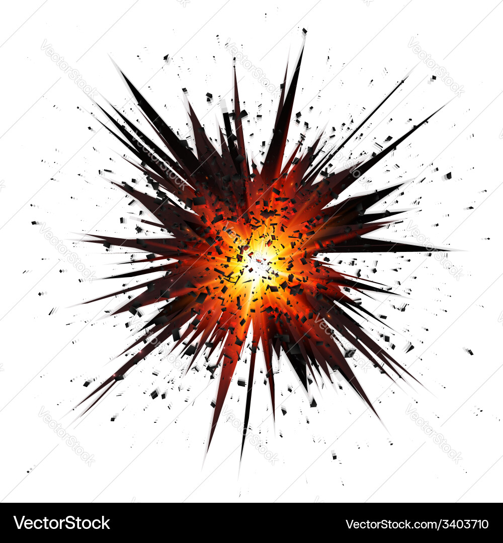 Black isolated star explosion with particles Vector Image