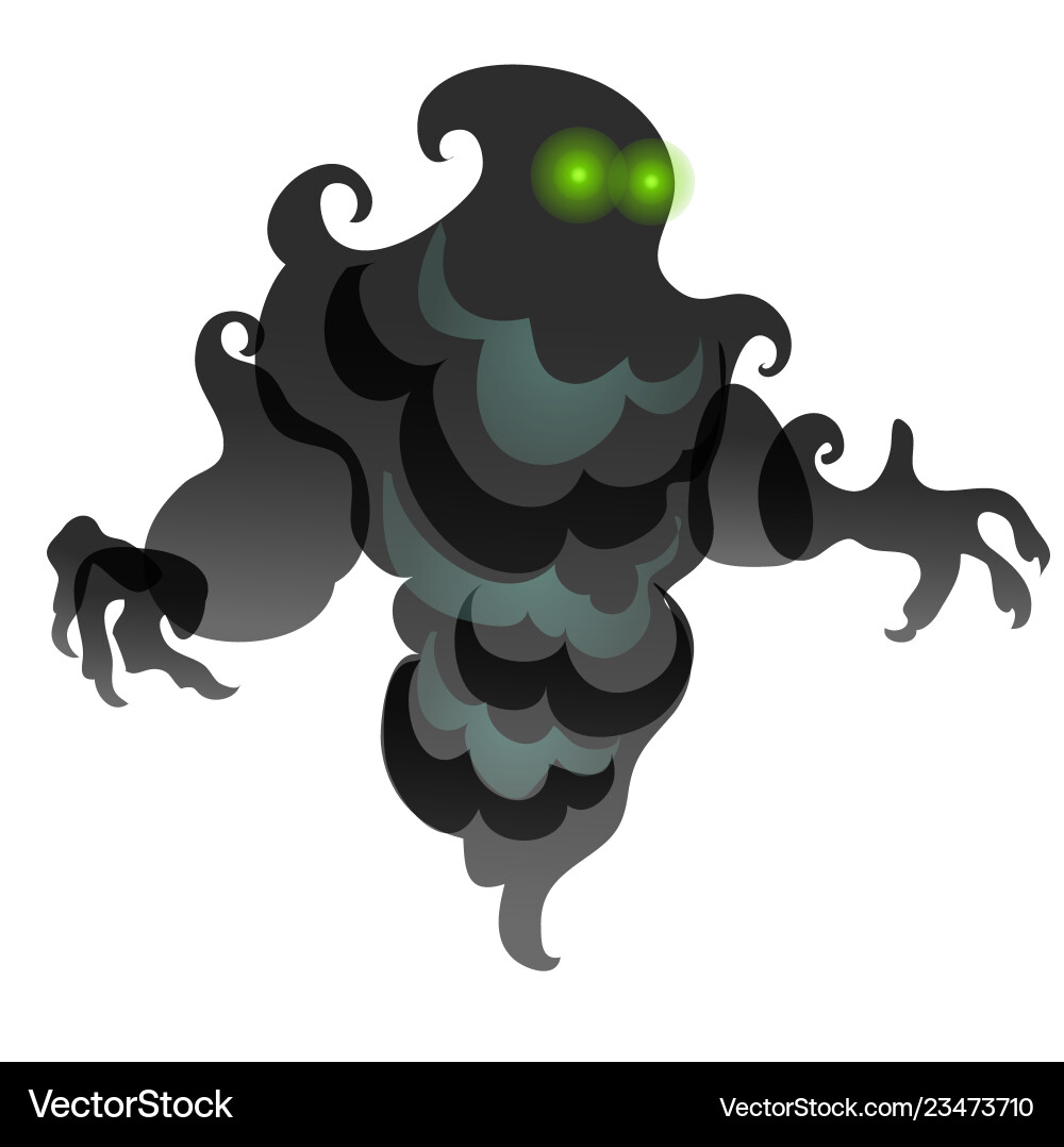 Black specter in form clouds smoke Royalty Free Vector Image