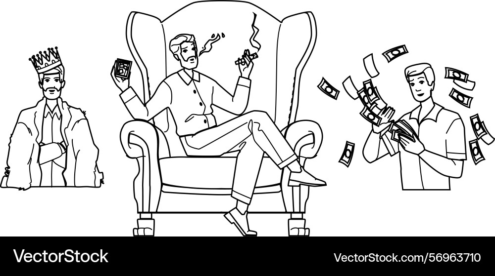 Business rich man Royalty Free Vector Image - VectorStock