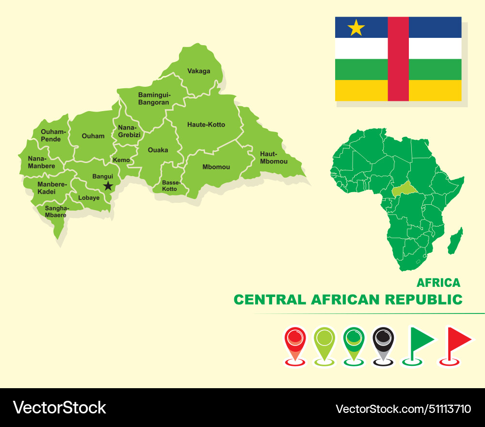 Central african republic map Royalty Free Vector Image