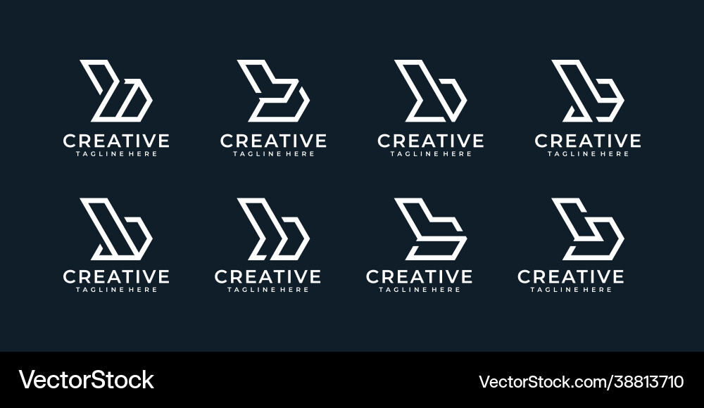 Creative letter b logo design inspiration Vector Image
