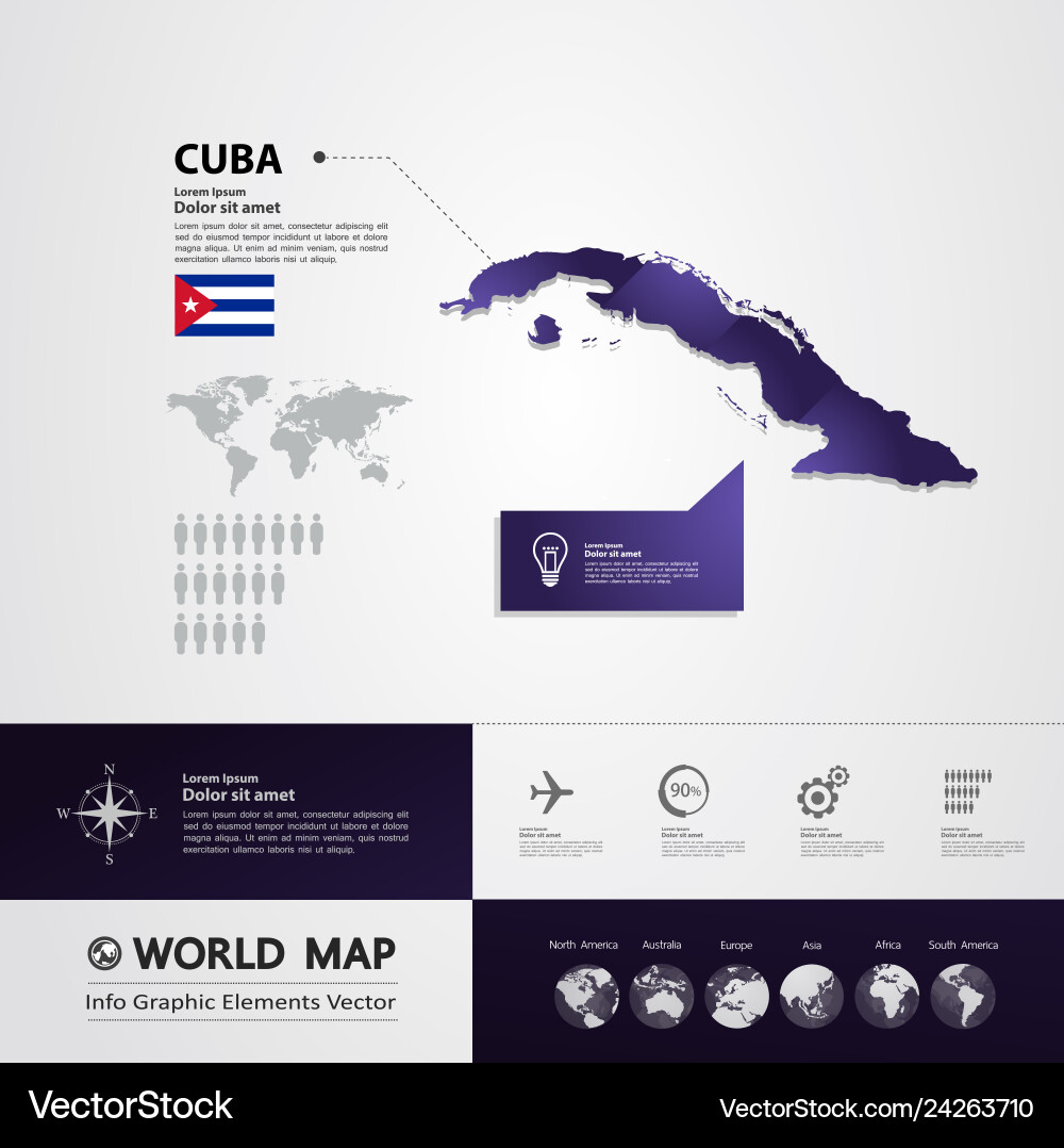 Cuba map Royalty Free Vector Image - VectorStock