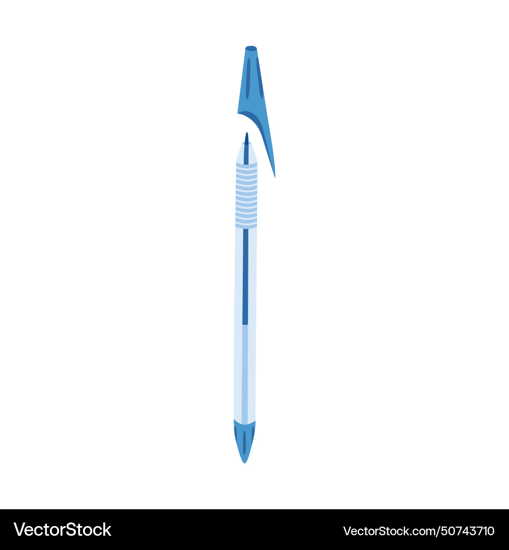 Cute hand drawn common pen in transparent plastic Vector Image