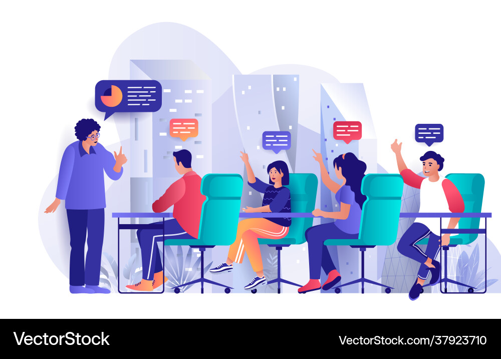 Focus group concept in flat design marketing Vector Image