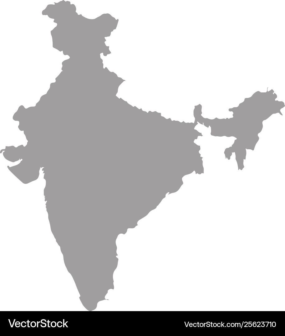 India map with shadow Royalty Free Vector Image