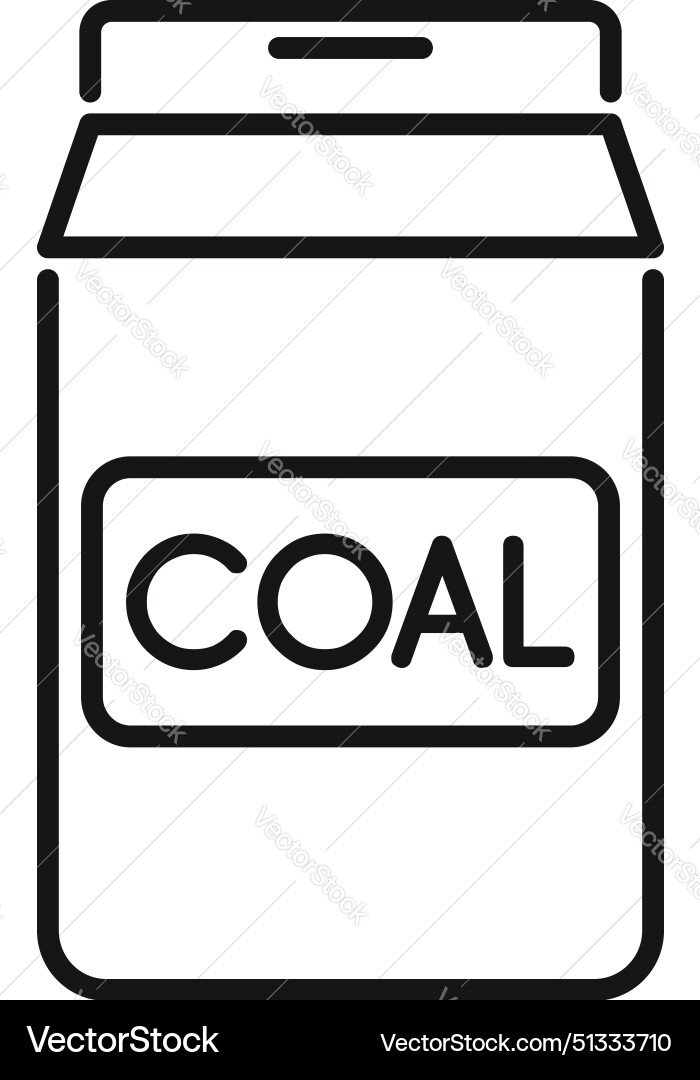 Line art of a labeled coal container Royalty Free Vector