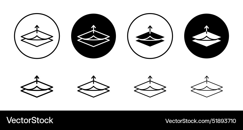 Peel off icon set collection outline Royalty Free Vector