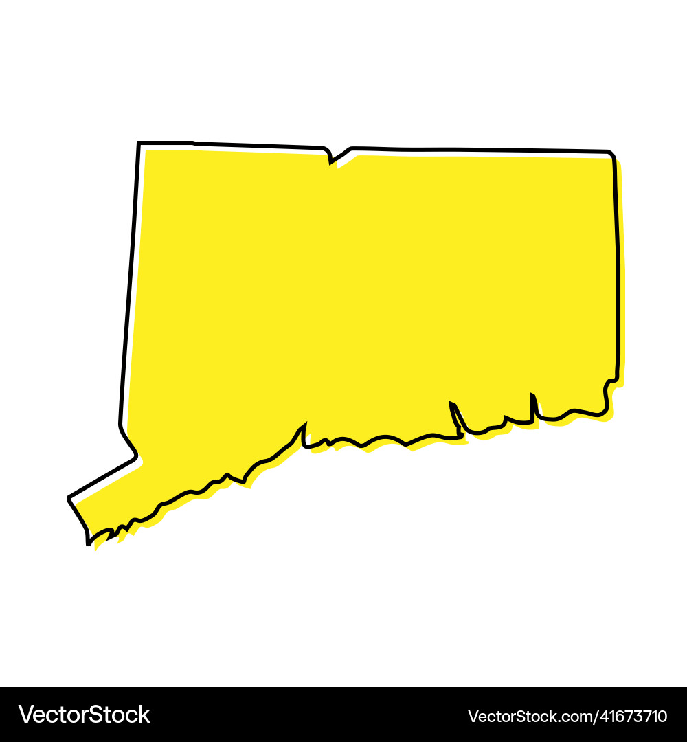 Simple outline map of connecticut is a state Vector Image