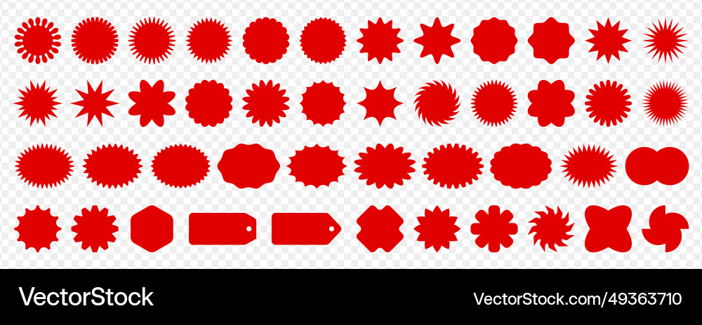 Starburst Promotional Badges - Red Royalty Free Vector Image
