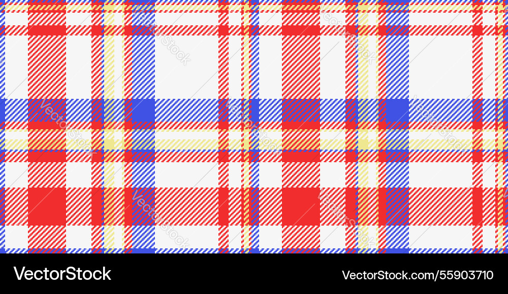 Vibrant red blue and yellow plaid pattern perfect Vector Image