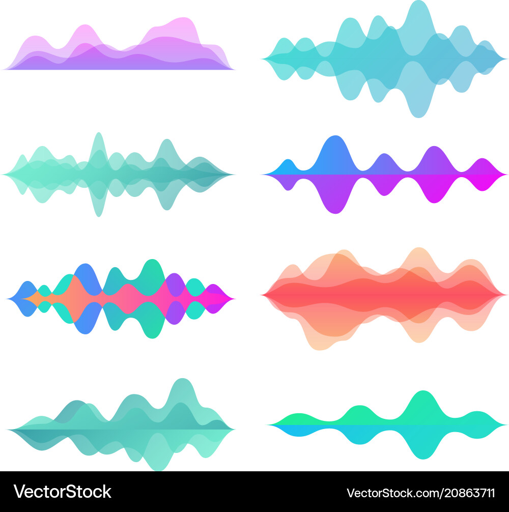 Amplitude color motion waves abstract electronic Vector Image