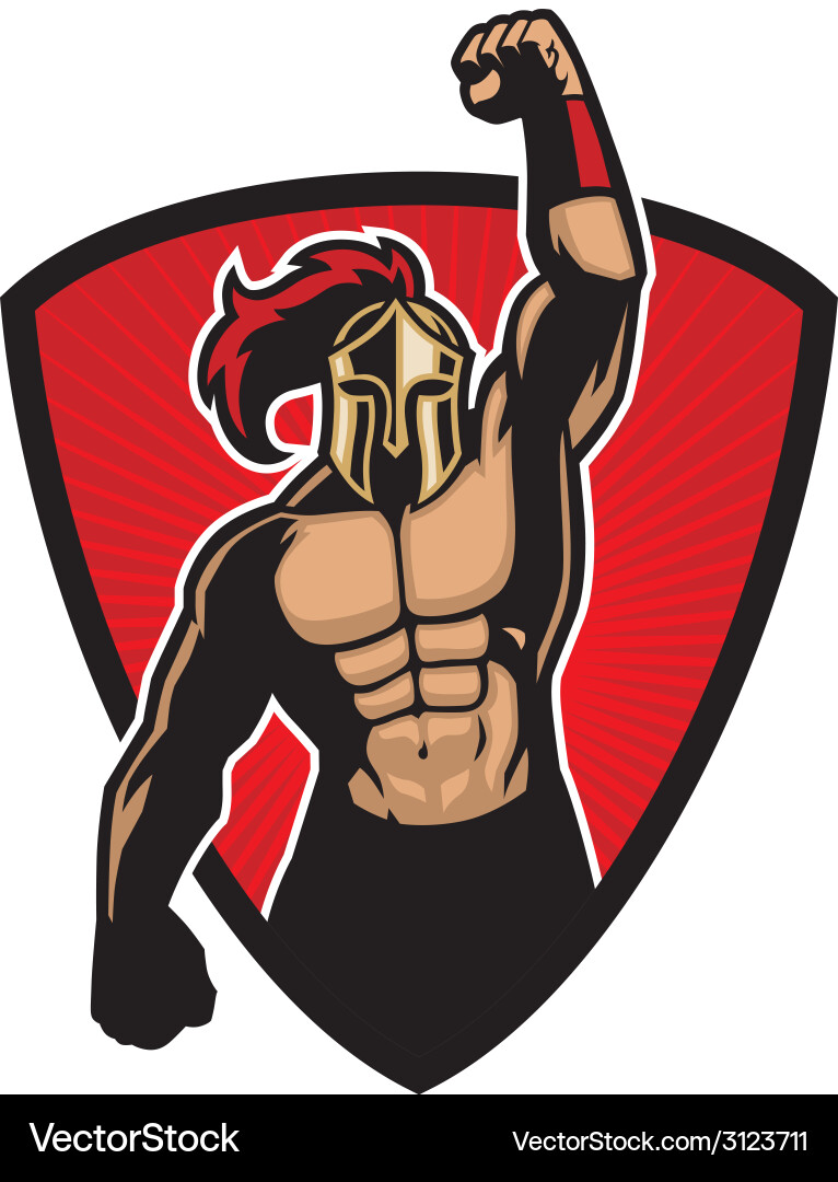 Big muscle warrior Royalty Free Vector Image - VectorStock