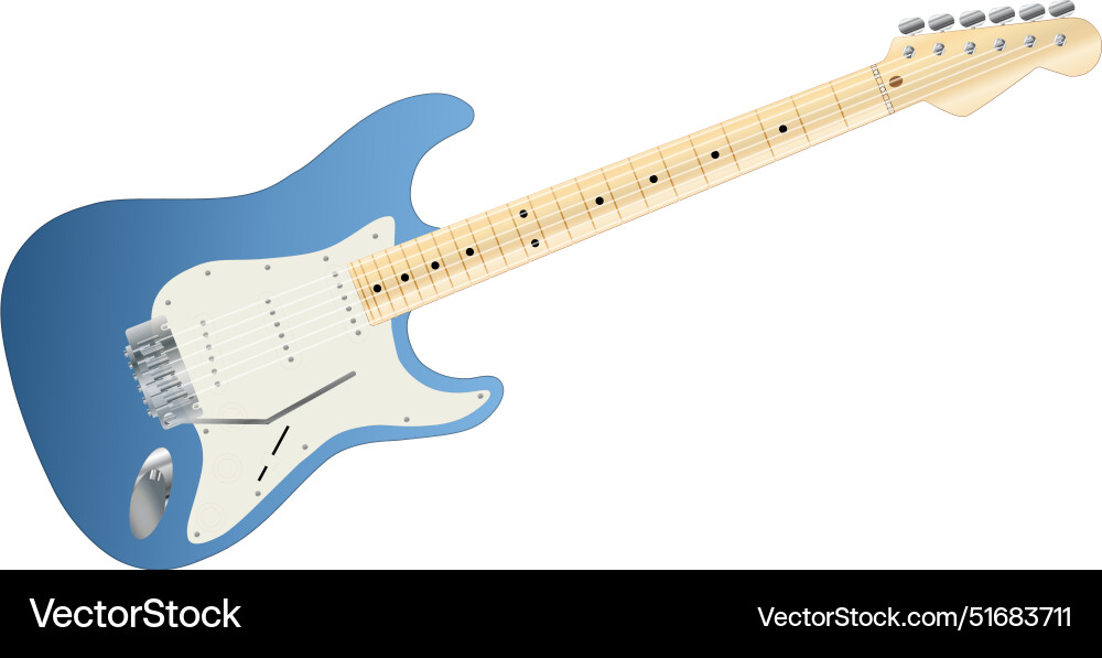 Blue electric guitar Royalty Free Vector Image