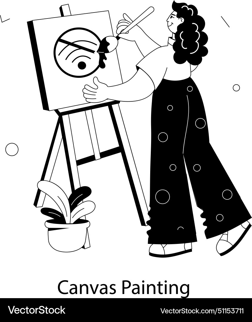 Canvas painting Royalty Free Vector Image - VectorStock