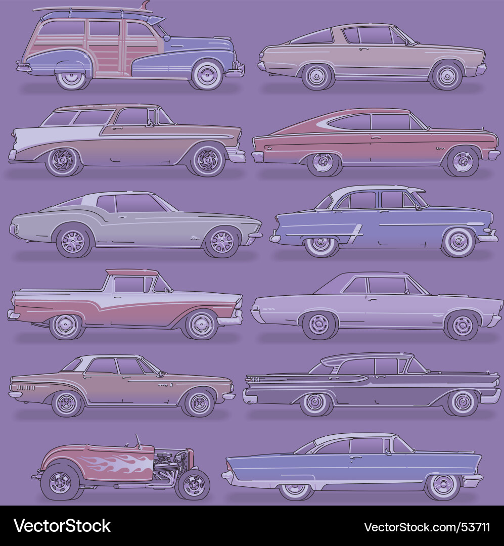 Classic cars Royalty Free Vector Image - VectorStock