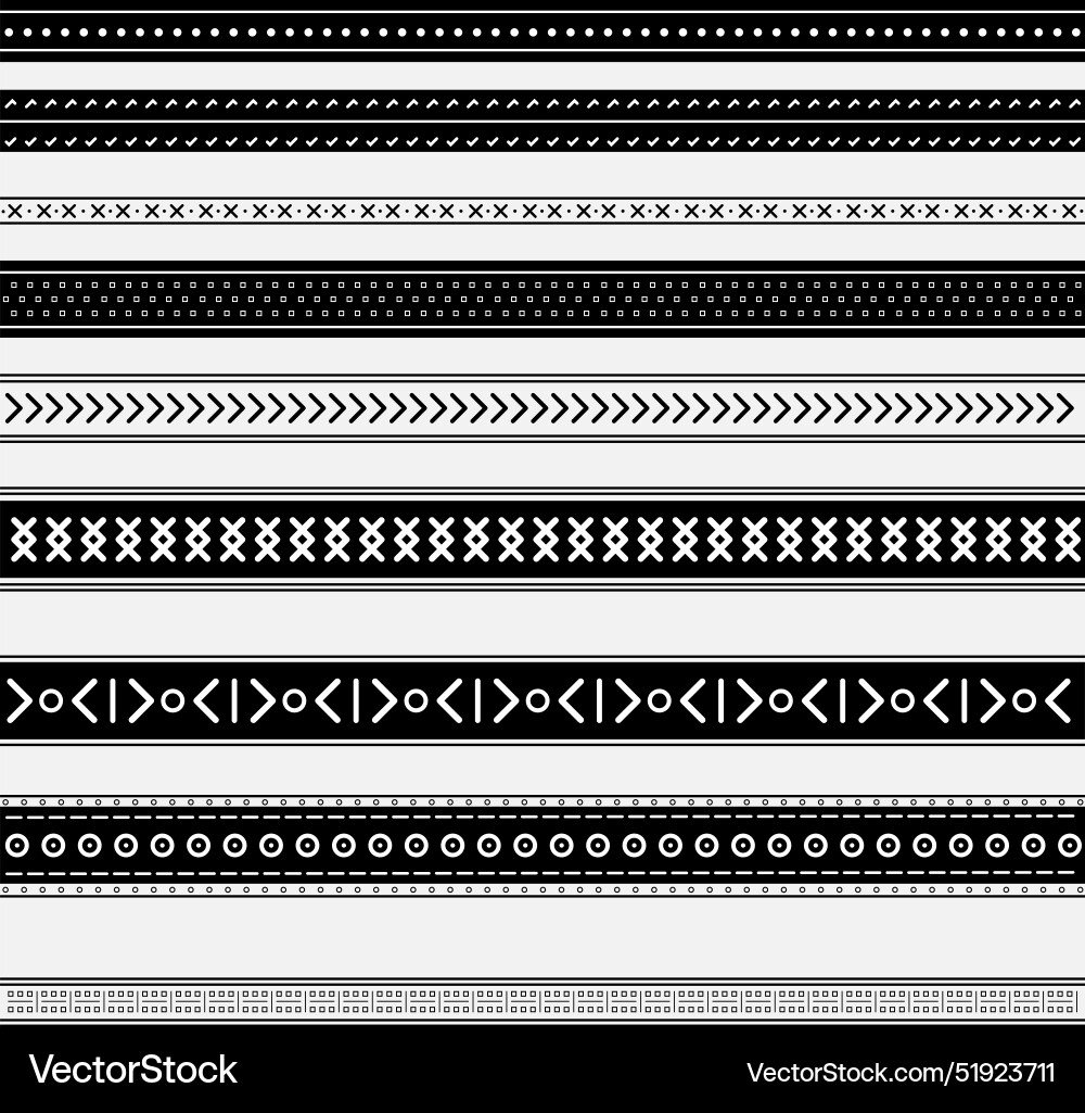 Collection of flat design black borders Royalty Free Vector