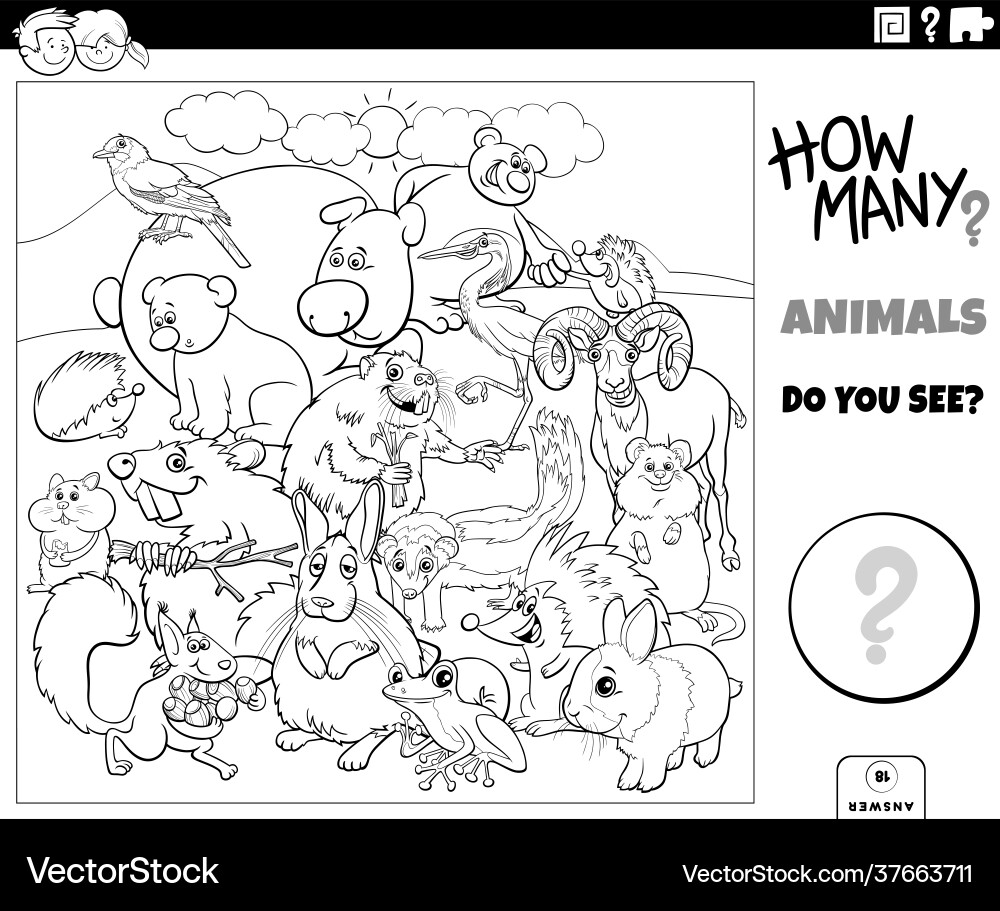 Counting animals educational game for kids Vector Image
