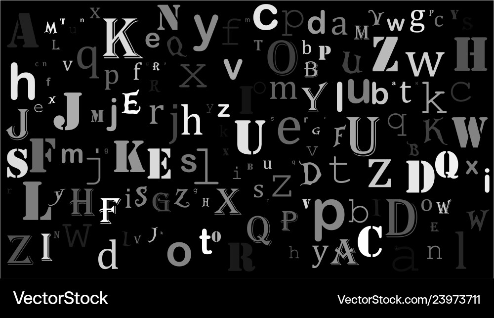 Fallende zufällige Buchstaben Alphabet schön Vektorbild