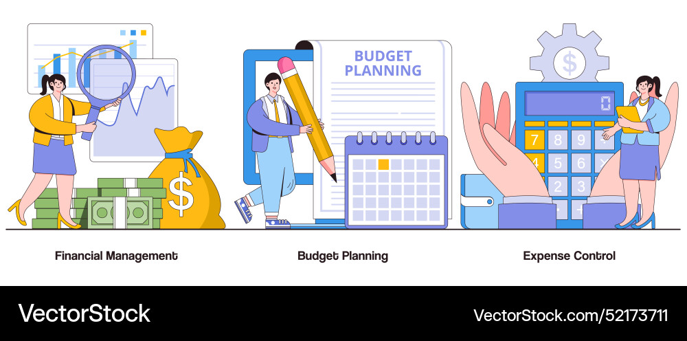 Financial management budget planning expense Vector Image