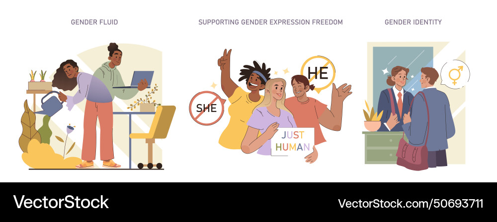 Gender evolution set Royalty Free Vector Image