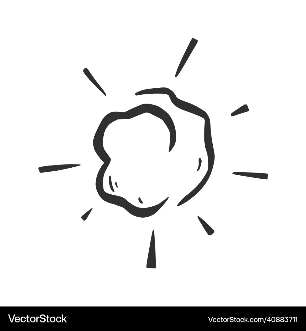 Hand drawn explosion cloud splash smoke Royalty Free Vector