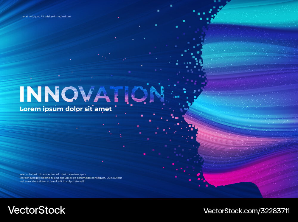 Innovation theme disintegration effect Royalty Free Vector