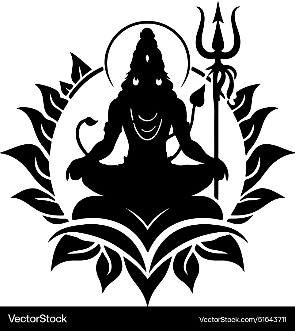 Lord shiva face silhouette Royalty Free Vector Image