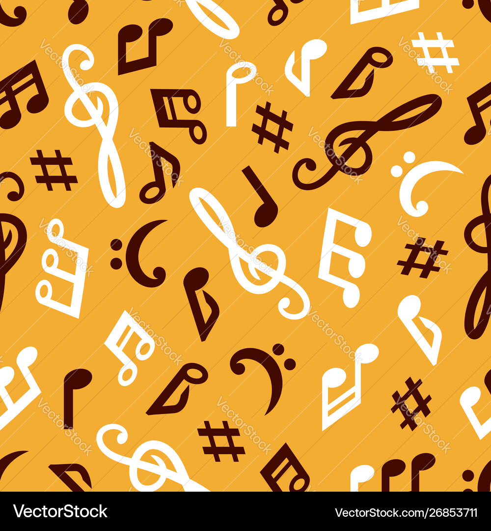 Music notes seamless pattern Royalty Free Vector Image