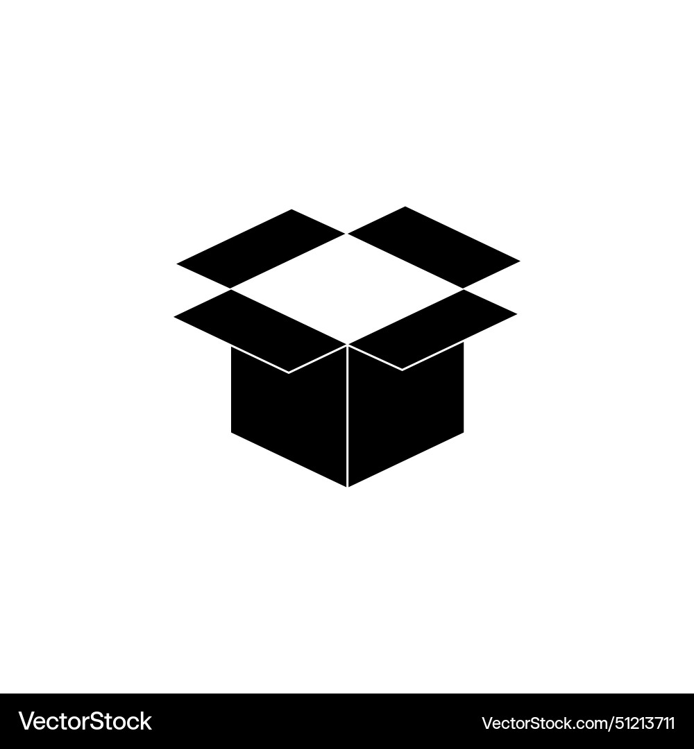 Open box flat icon Royalty Free Vector Image - VectorStock