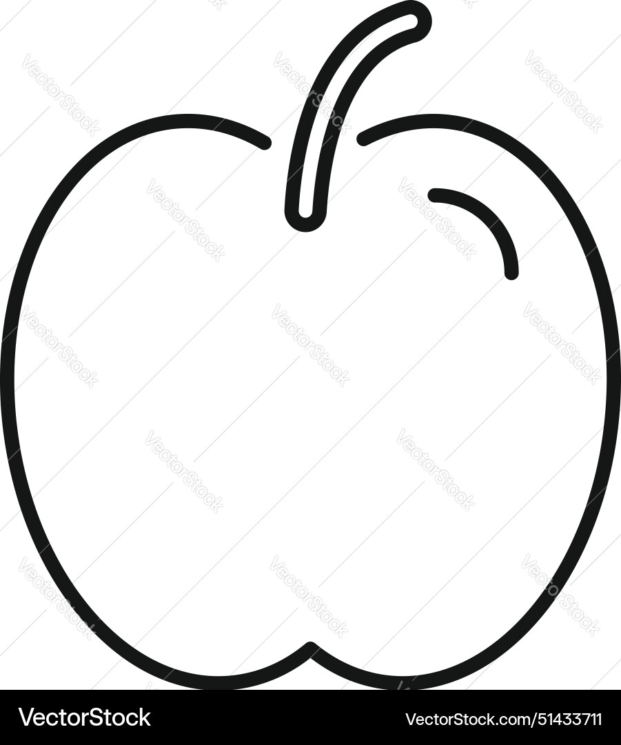 Outline of a simple apple icon Royalty Free Vector Image