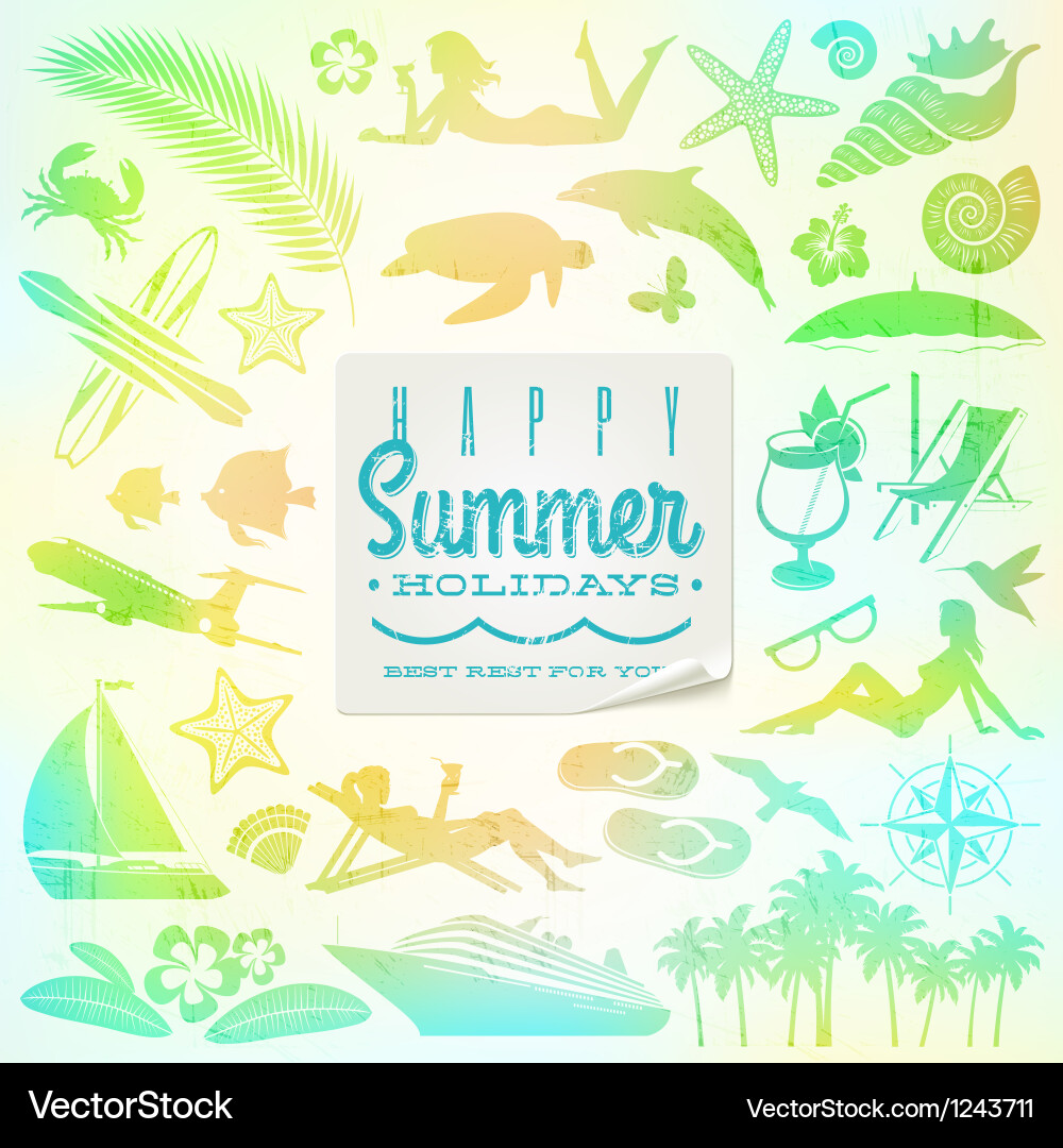 Rest vacation and travel set Royalty Free Vector Image