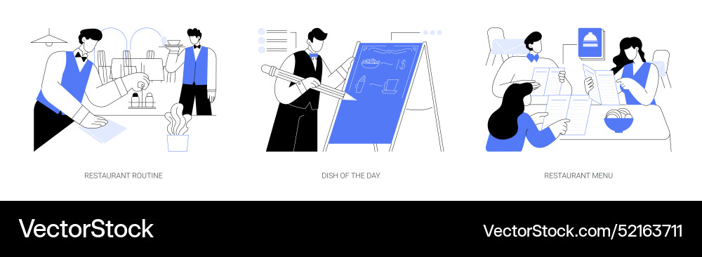 Restaurant Staff Preparing for Service Royalty Free Vector