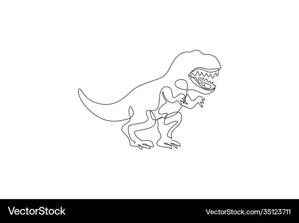 Single continuous line drawing scary Royalty Free Vector