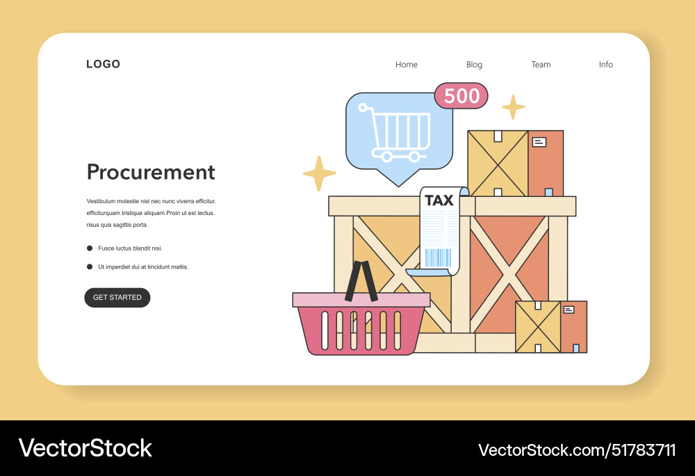 Strategic procurement process flat Royalty Free Vector Image
